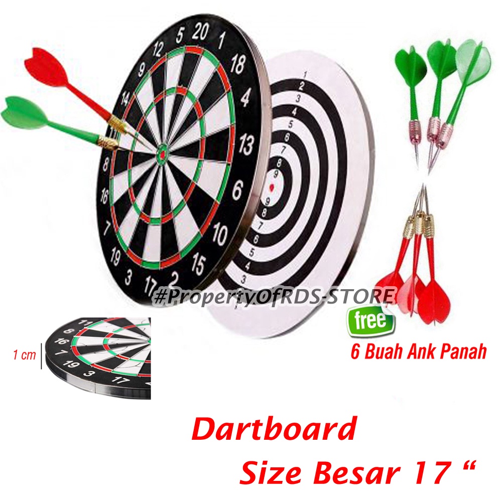 Jual DART GAME BESAR 17 inch / Papan Dart Board Besar Ukuran 43 Cm ...