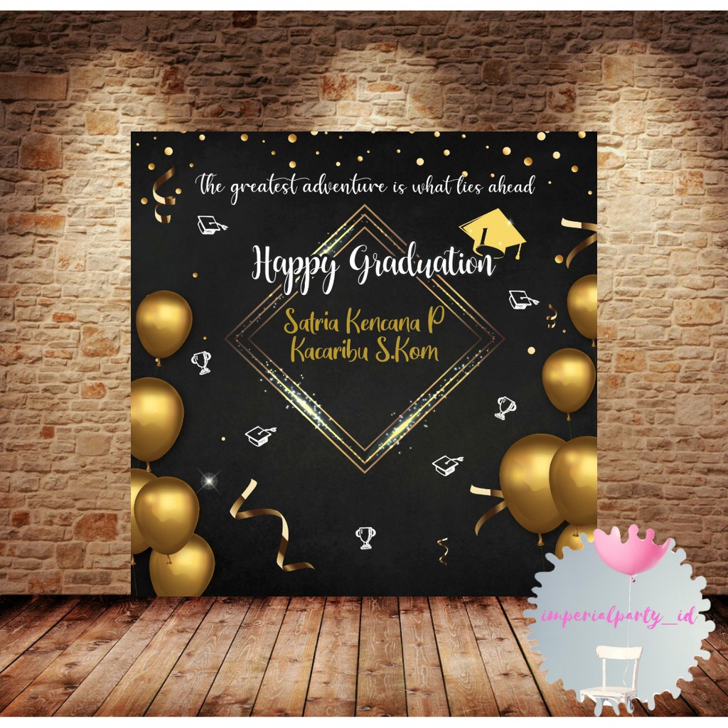 Jual Custom Graduate Backdrop Banner Spanduk Sarjana School Graduation ...