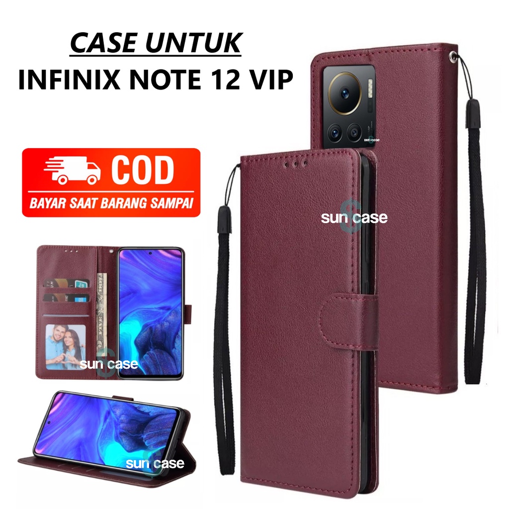 Jual Casing INFINIX NOTE 12 VIP model flip buka tutup case kulit ada ...