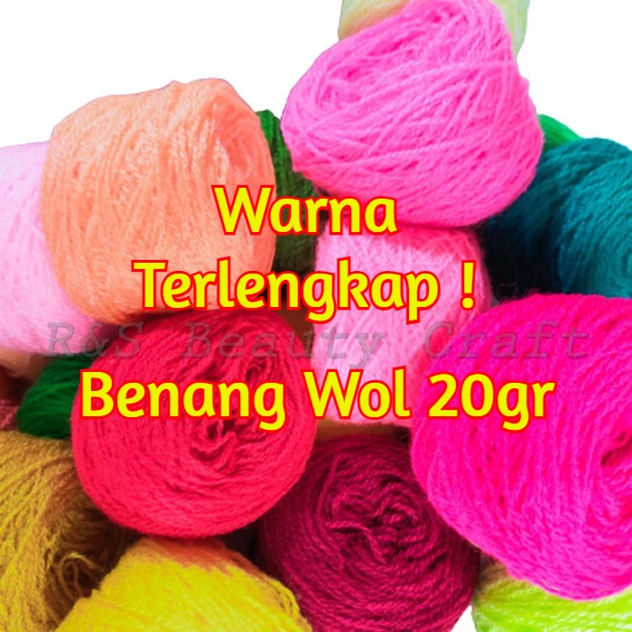 Jual KODE A Benang wol 20gr per gulung I benang wool rajut I benang wol ...