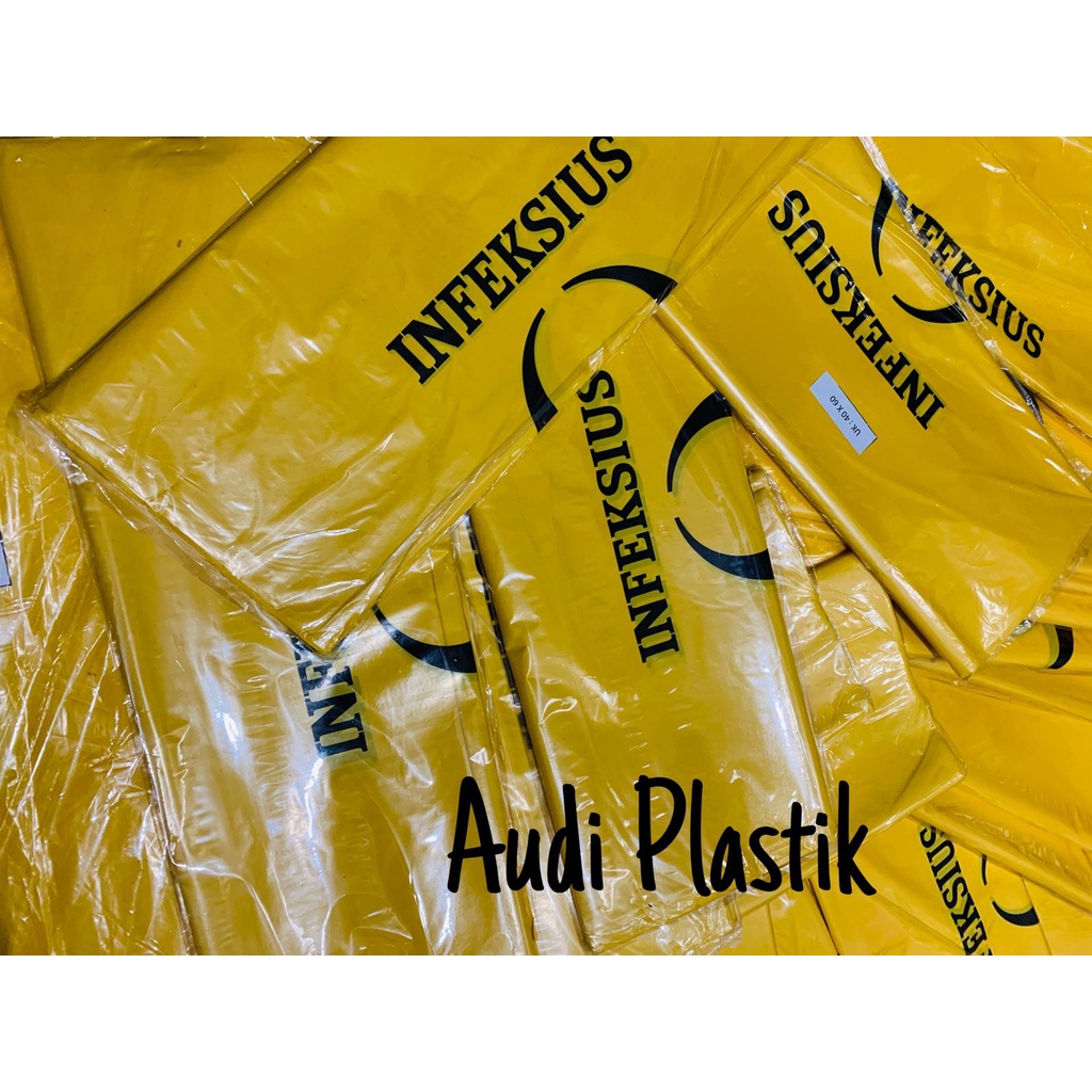 Jual Plastik Kuning Limbah Medis LOGO INFEKSIUS/BIOHAZARD Ketebalan 40 ...