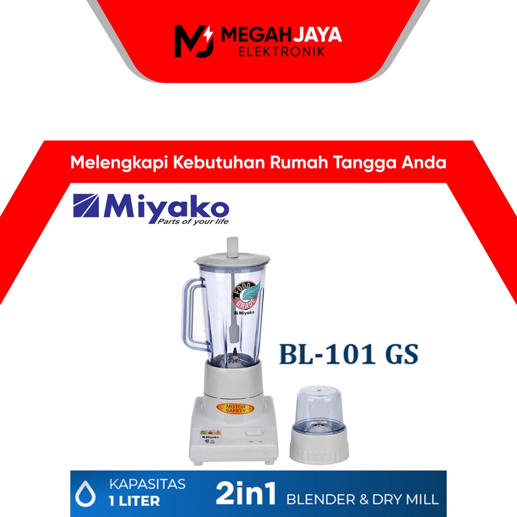Jual MIYAKO BLENDER BL101 GS / BL 101 GS / BL-101 GS (KACA / 1 LITER ...