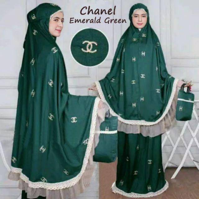 Jual Mukena channel ombre ijo botol | Shopee Indonesia