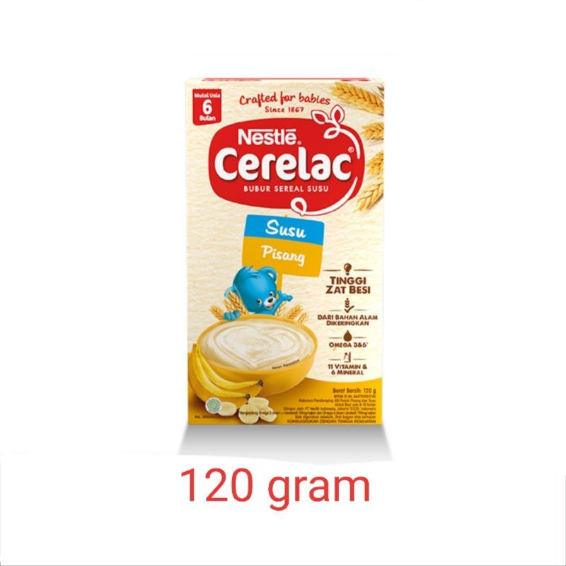 Jual Nestle Cerelac Box 120gr beras merah / lacang hijau / susu pisang ...