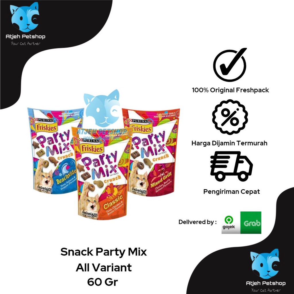 Jual party mix all varian. snack/camilan kucing | Shopee Indonesia