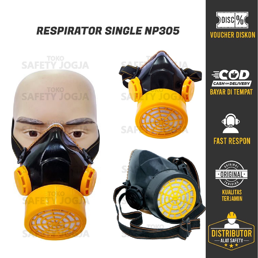 Jual Masker Chemical Half Mask / Masker Gas / Respirator Single Filter ...