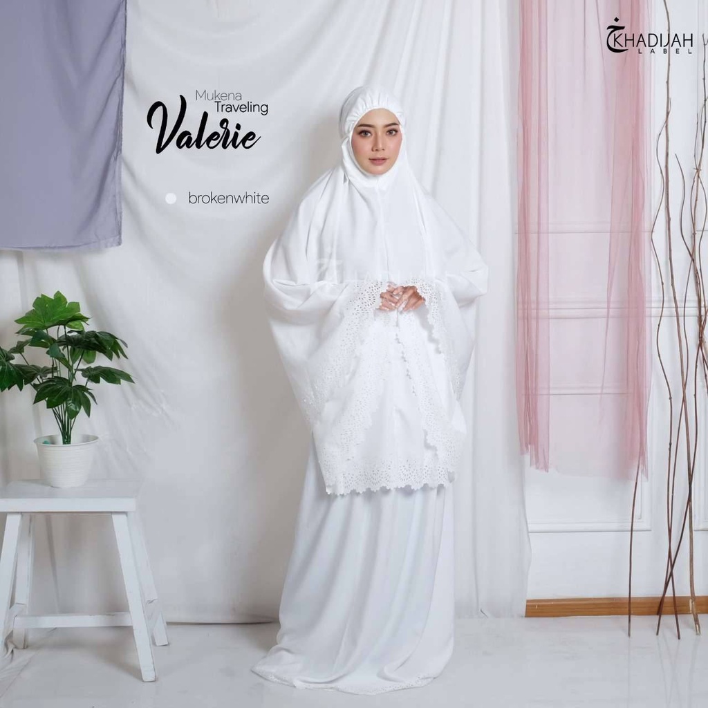 Jual Khadijah Label - Mukena Travel Valerie All Size Putih Tulang ...