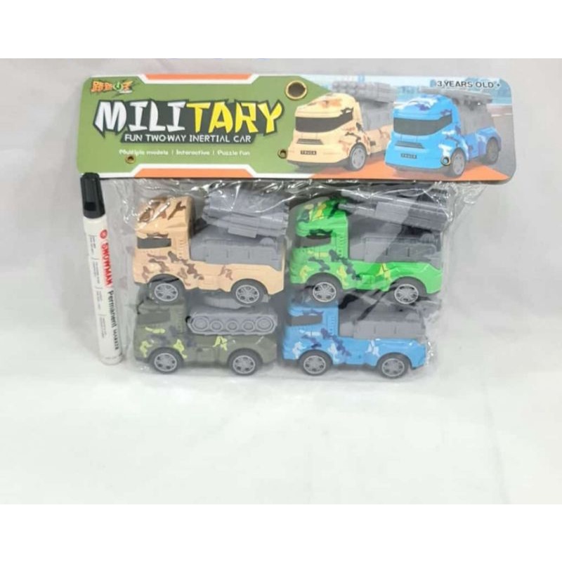 Jual Mainan Mobil tentara / DIY Truck Military isi 4 pcs | Shopee Indonesia