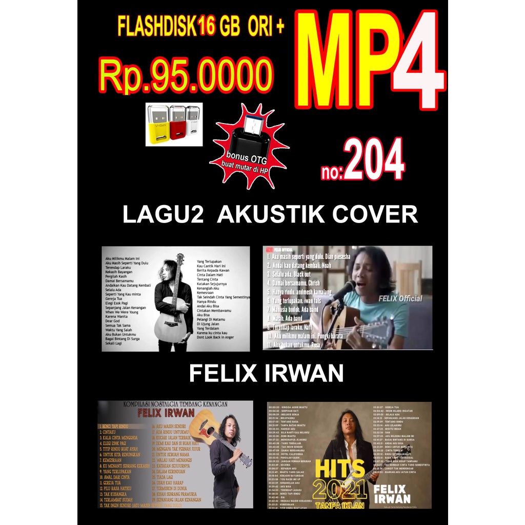 Jual lagu musik akustik cover pop top Indonesia felix irwan 4 album mp4 ...