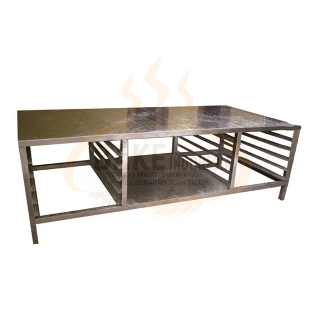 Jual Meja Kerja Stainless dengan Rak Loyang | Shopee Indonesia