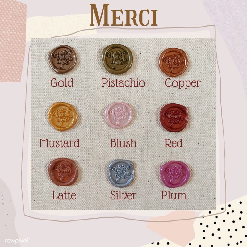 Jual MERCI - small size 9 Warna seal sealwax segel lilin wax coin ready ...