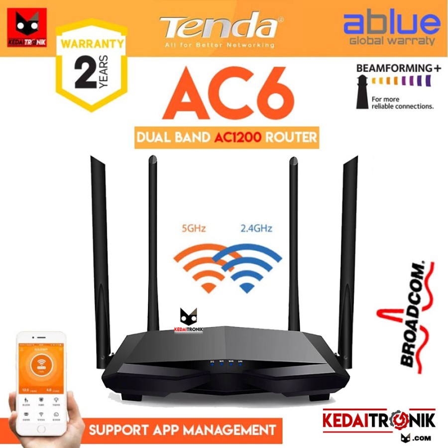 Jual Tenda AC6 AC 1200 WALL KILLER GIGABIT Router/ Extender Wifi ...