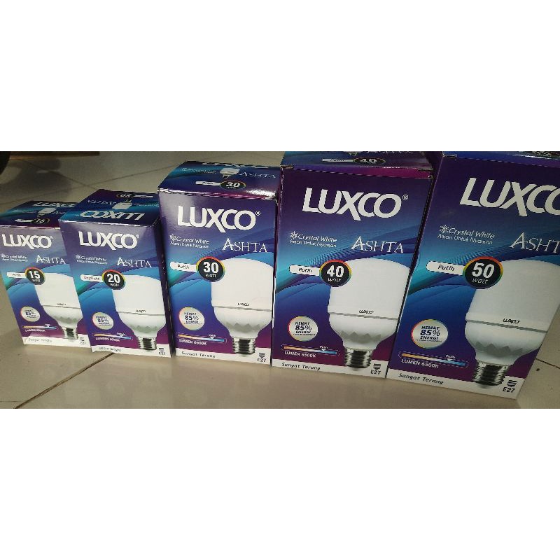 Jual LAMPU LED PUTIH LUXCO ASHTA TERBARU 2022 5w 10w 15w 20w 30w 40w 50w Indonesia|Shopee Indonesia