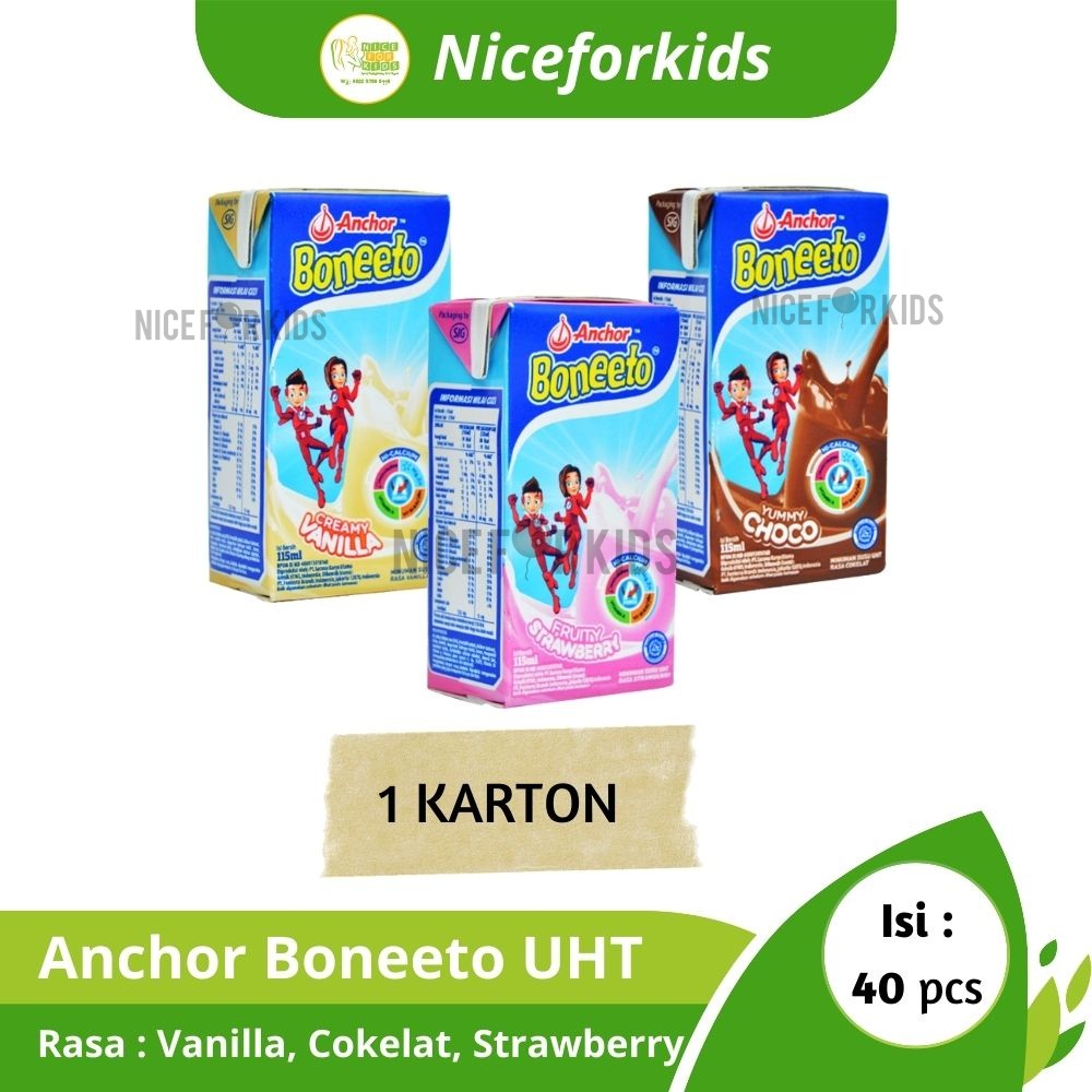 Jual Anchor Boneeto Susu UHT 1 KARTON Isi 40 x 115ml Susu Anak Usia 3 ...