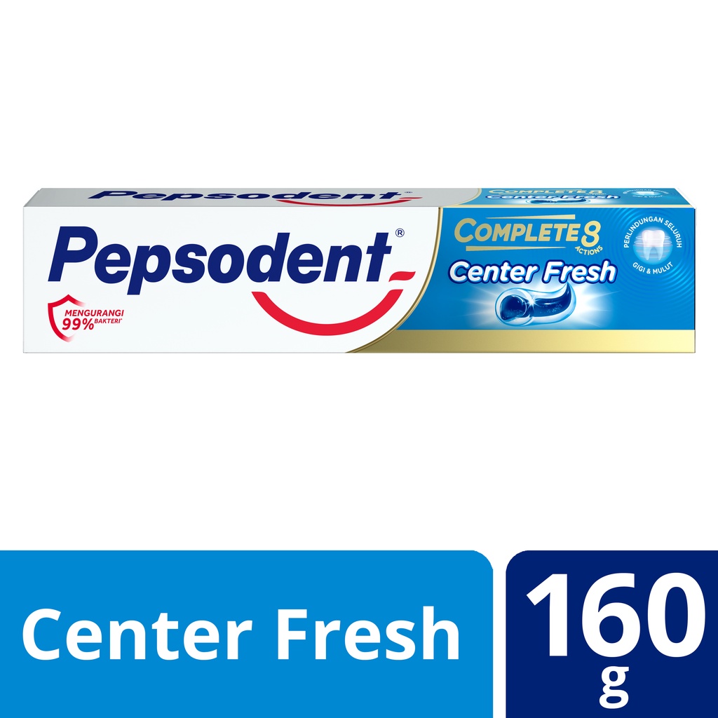 Jual Pepsodent Pasta Gigi Complete 8 Center Fresh Toothpaste 160g ...
