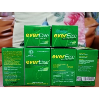 Jual Ever E 250 Vitamin E isi 30 kapsul. Untuk kesehatan kulit ...
