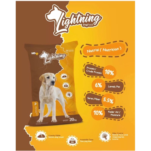 Jual Makanan Anjing Lightning Dog 1kg starry dog foo lightning dog ...
