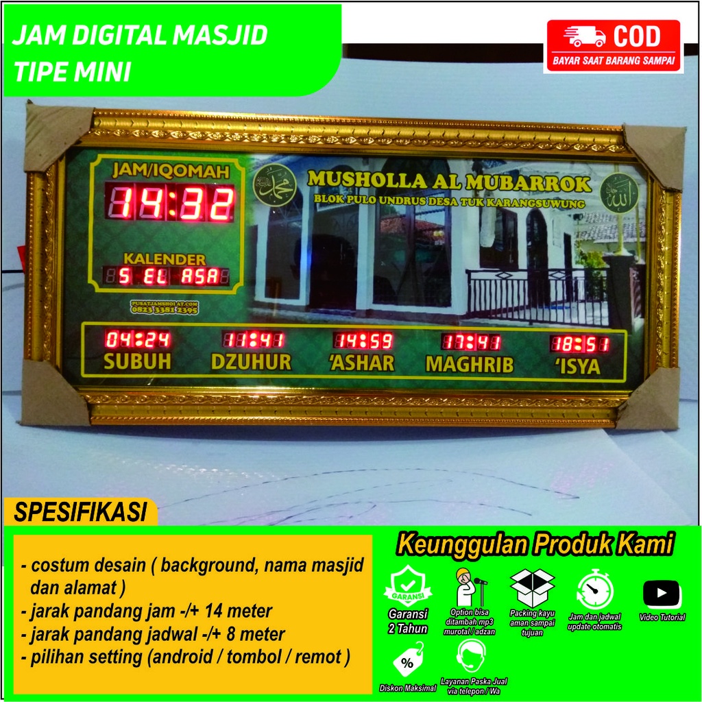 Jual Jam Masjid Digital Jadwal Sholat Mushola Murah Otomatis Bergaransi ...