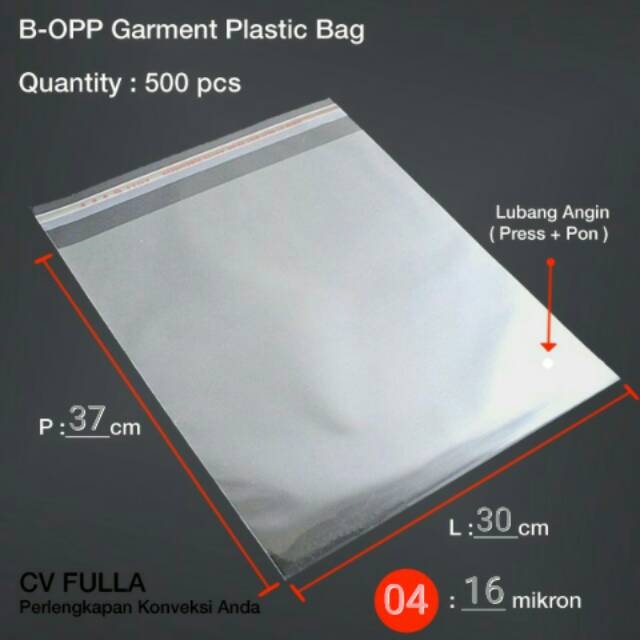 Promo Plastik Baju Opp ukuran 30x37 cm 04 HAHA Atau 16 mikron 500 ...
