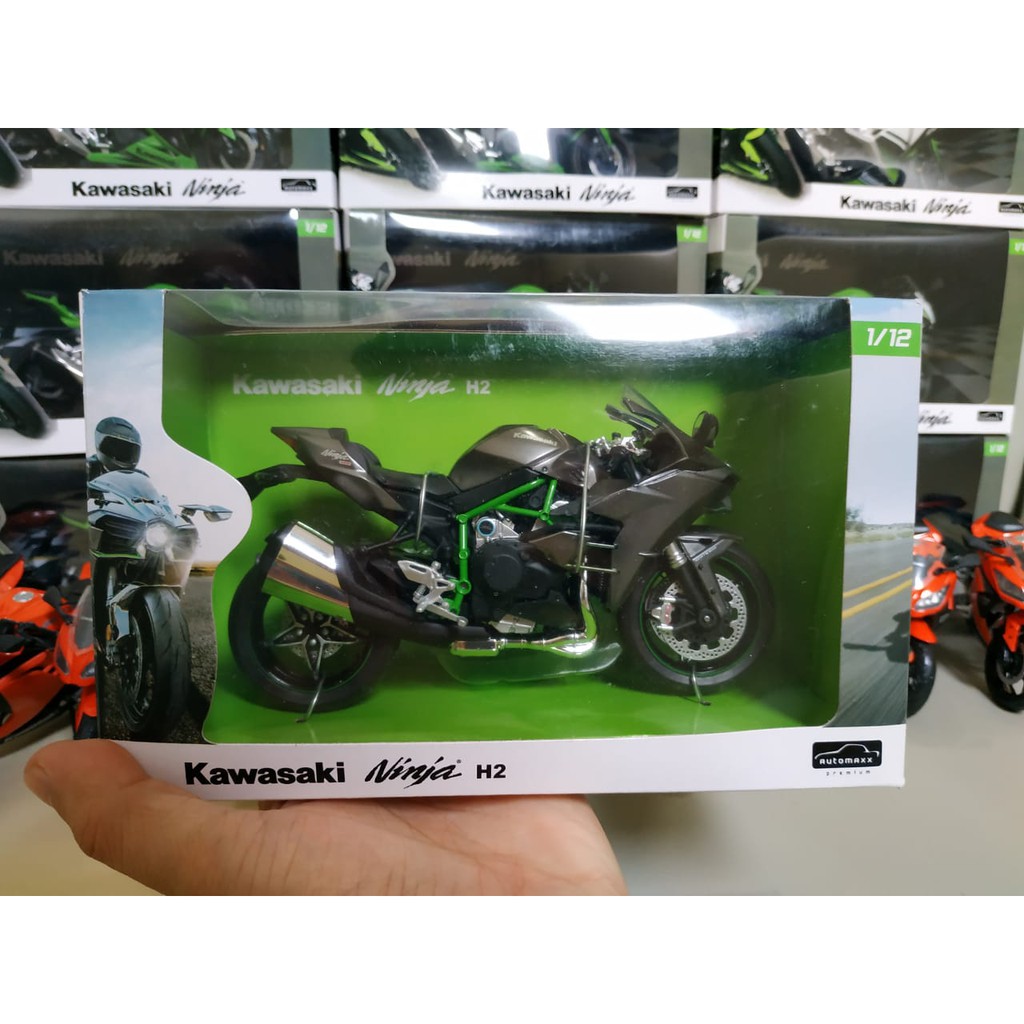 Jual Miniatur motor atau diecast motor kawasaki ninja H2 Automaxx Joycity Indonesia|Shopee Indonesia