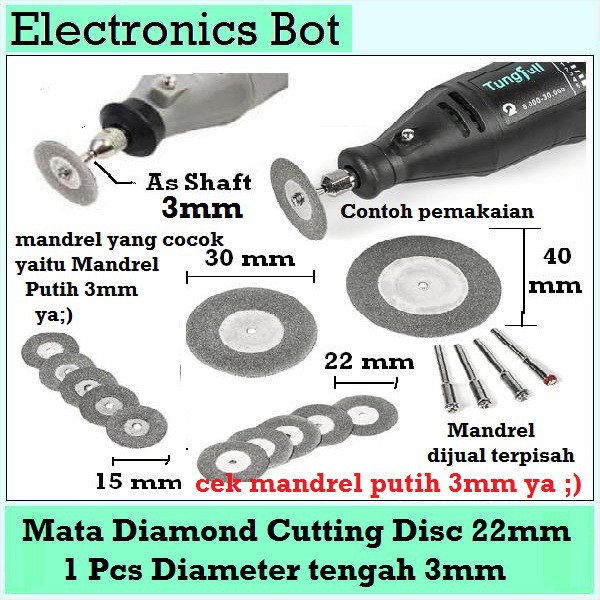 Jual [EBS] Mata Diamond Gerinda Mini Cutting Disc 22 mm Grinder Besi ...