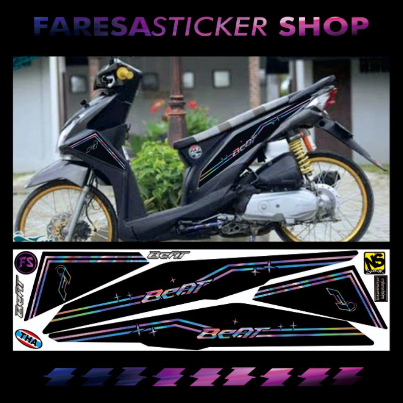 Jual (COD) STICKER VARIASI MOTOR HONDA BEAT FI HOLOGRAM PRINT VIRAL ...