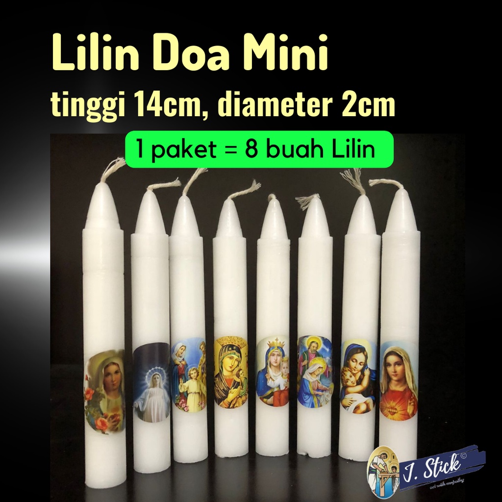Jual LILIN DOA Mini, tinggi 14 x dia 2 cm (Gambar Rohani) | Shopee ...