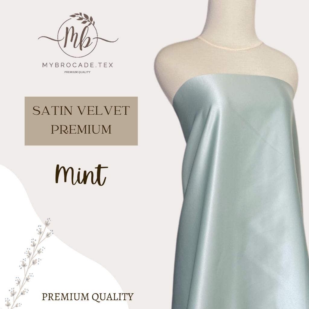 Jual Bahan Kain Satin Velvet Premium Grade A Meteran Warna Hijau Mint ...