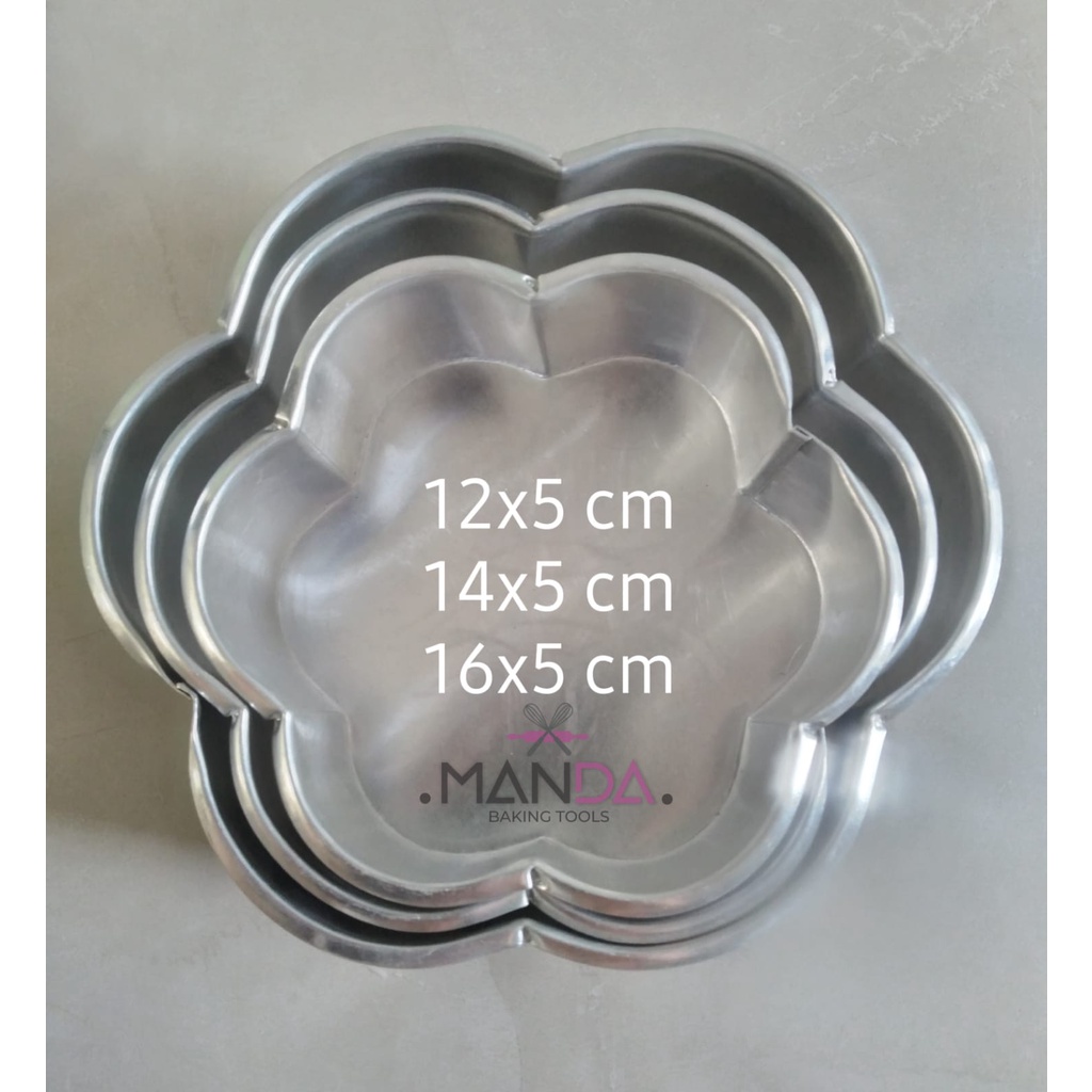 Jual Loyang puding bunga sakura loyang semanggi kecil bahan alumunium ...
