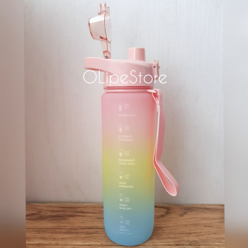 Jual Botol Minum Pastel Motivasi 1 Liter 1 L 1L Motivational Bottle ...