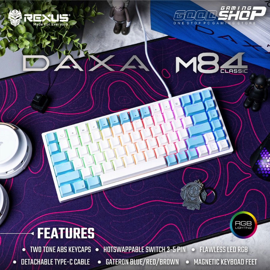 Jual Rexus DAXA M84 Classic USB RGB Mechanical - Gaming Keyboard ...