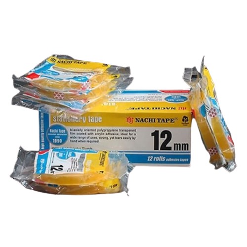 Isolasi 12mm Nachi Solasi 1/2 Inchi Tape 12 mm Lakban Plakban Bening ...
