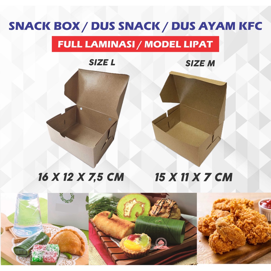 Jual SNACK BOX / DUS SNACK / DUS NASI AYAM KFC / KUE /PAPER LUNCH BOX ...