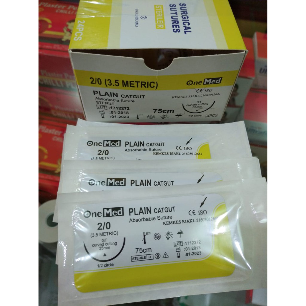 Jual CATGUT PLAIN 2/0 + JARUM ONEMED Indonesia|Shopee Indonesia