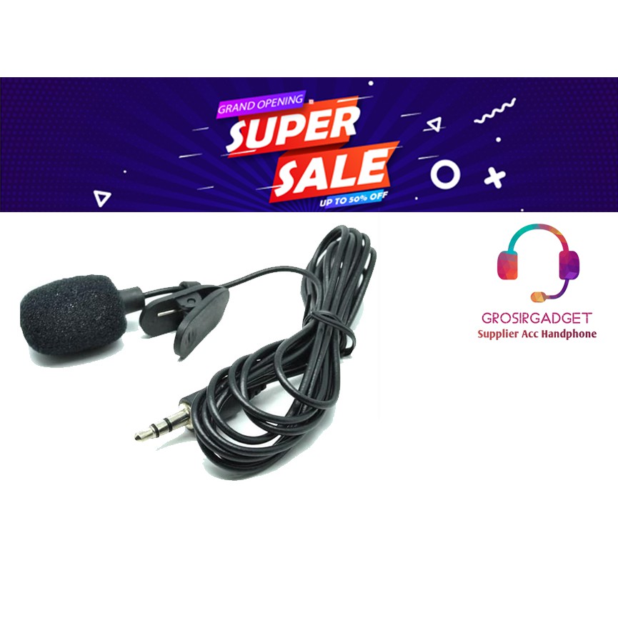 Jual Mic Clip On Vlog Jack 3.5mm Universal HP TAB PC Laptop Speaker ...