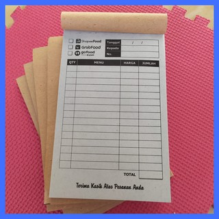Jual Nota Grab Food Kwitansi Shopee Food Struk Go Food Kuitansi Makanan ...