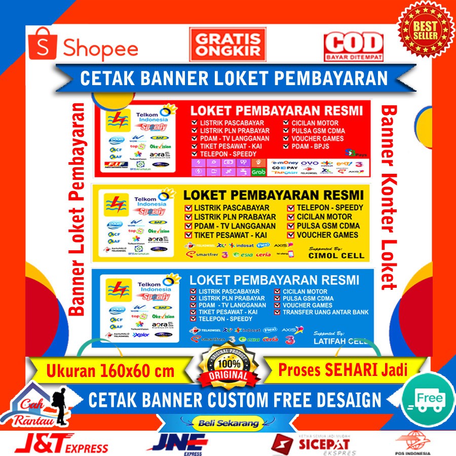 Jual Cetak Banner Konter Usaha Bisnis Pembayaran Online PPOB Free ...