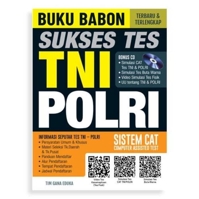 Jual Buku Babon Sukses Tes Tni Polri Sistem Cat Plus Cd Shopee