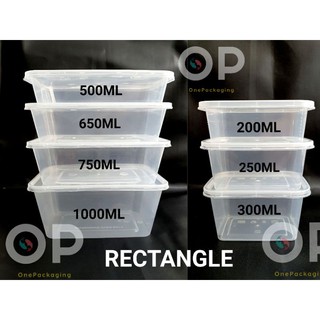 Jual Thinwall Rectangle Thinwall 200ml 250ml 300ml 500ml 650ml 750ml 1000ml/ kotak makan plastik ...