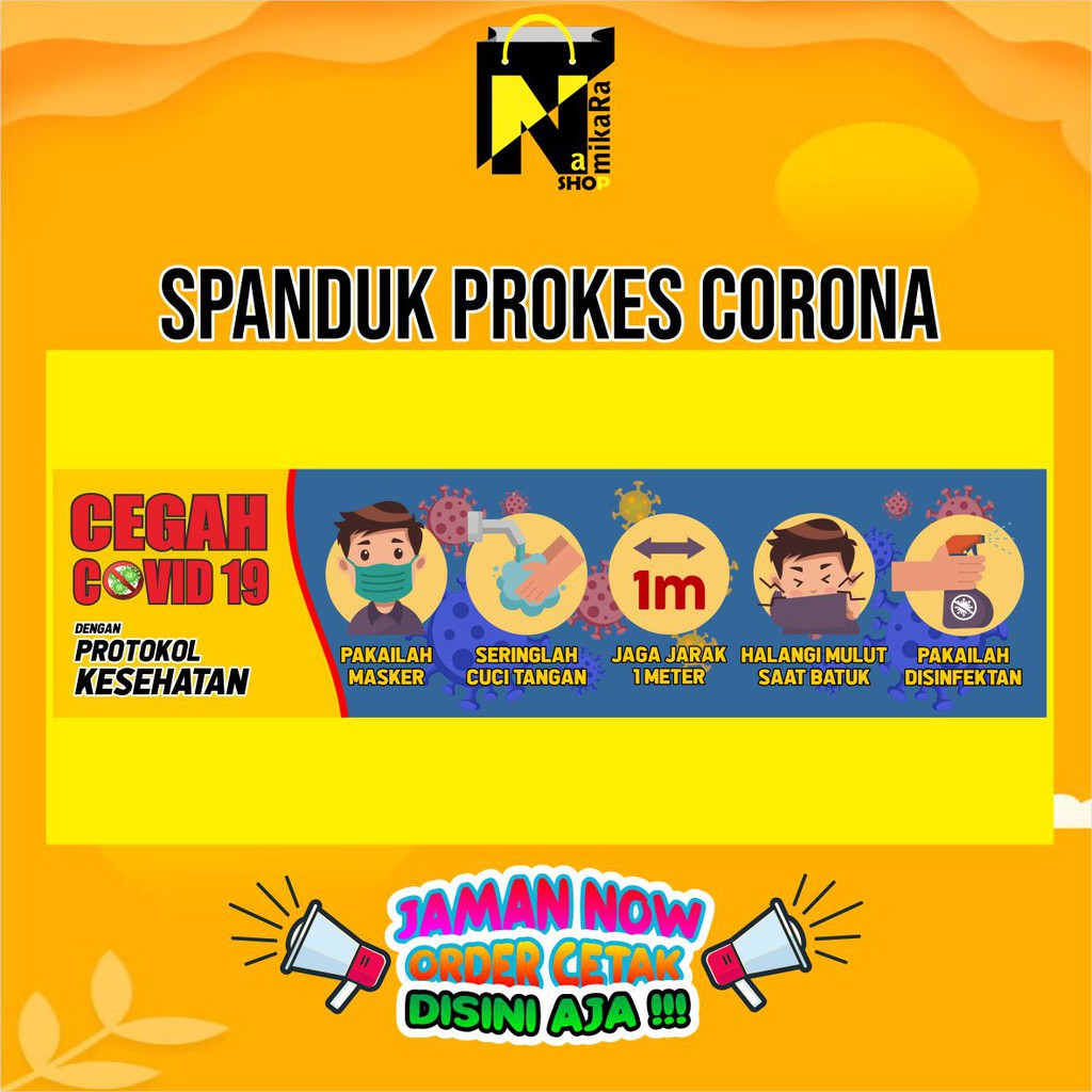 Jual SPANDUK BANNER BACKDROP PROKES CORONA/SPANDUK CUCI TANGAN UKURAN 2 ...