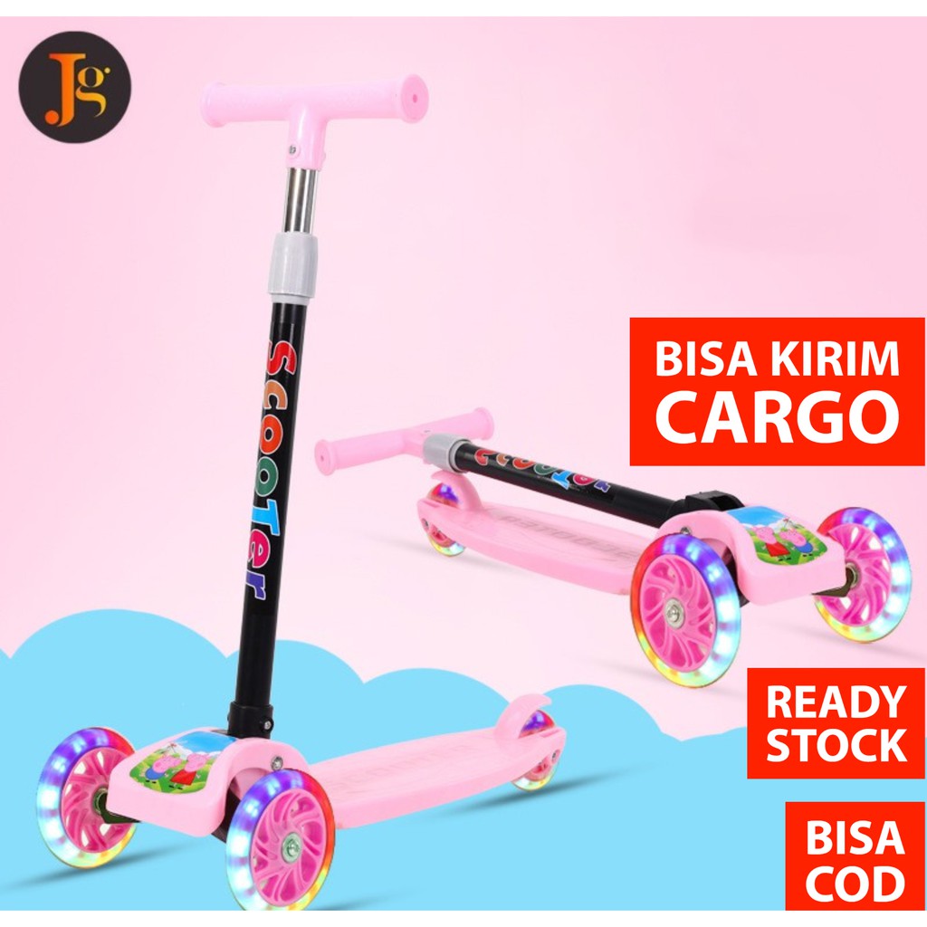 Scooter Otoped Anak Roda 3 Roda LED Musik Mainan Anak Skuter Lipat ...