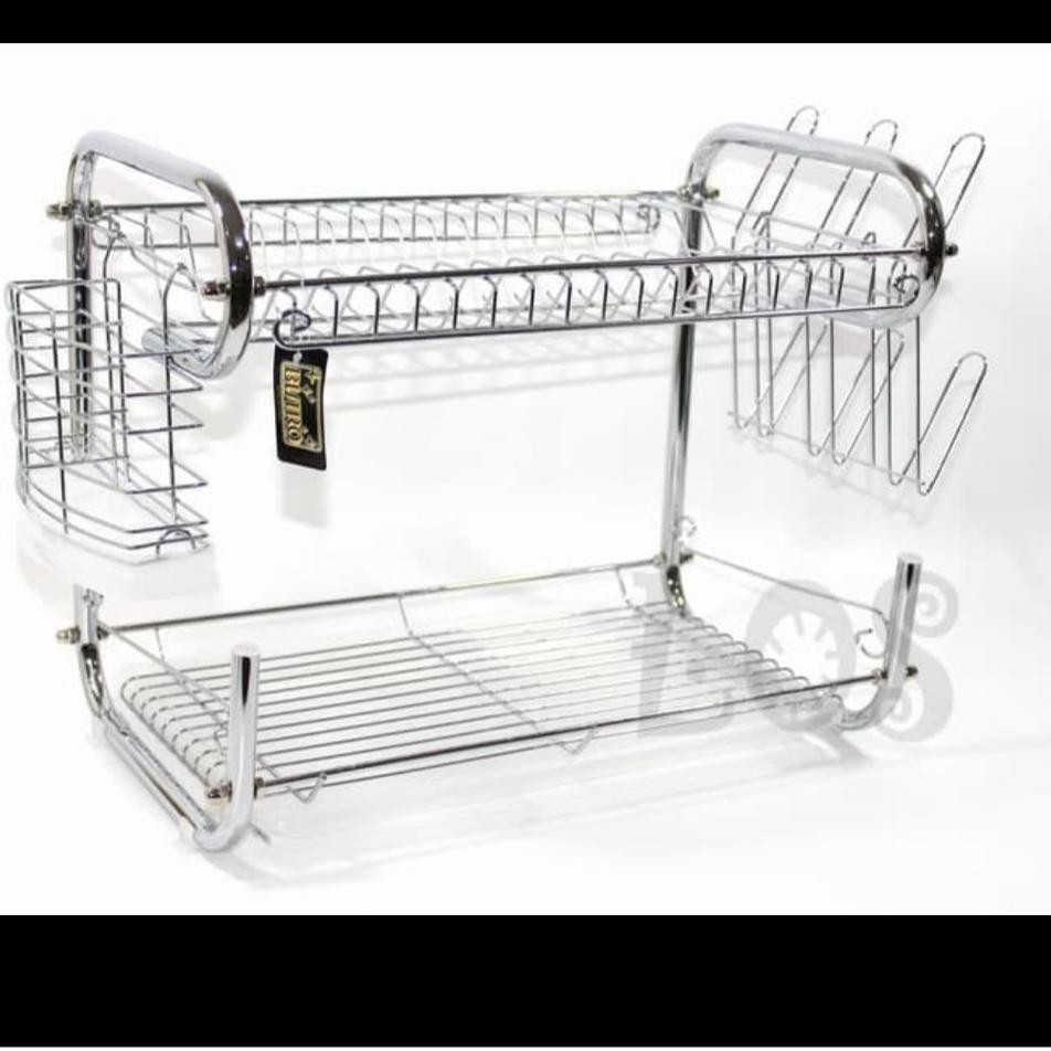 Jual Rak Piring Stainless Steel Susun 3 dan susun 2 Modern anti karat ...