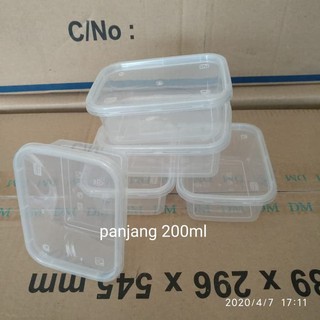 Jual THINWALL KOTAK PANJANG 200 ML - 200ML ISI 25PCS - FOOD CONTAINER BOX Indonesia|Shopee Indonesia