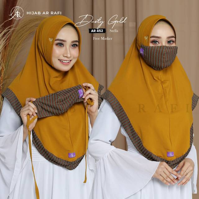 Jual Ar 452 original by hijab Ar Rafi khimar simpel, hijab daily kerudung polos | Shopee Indonesia