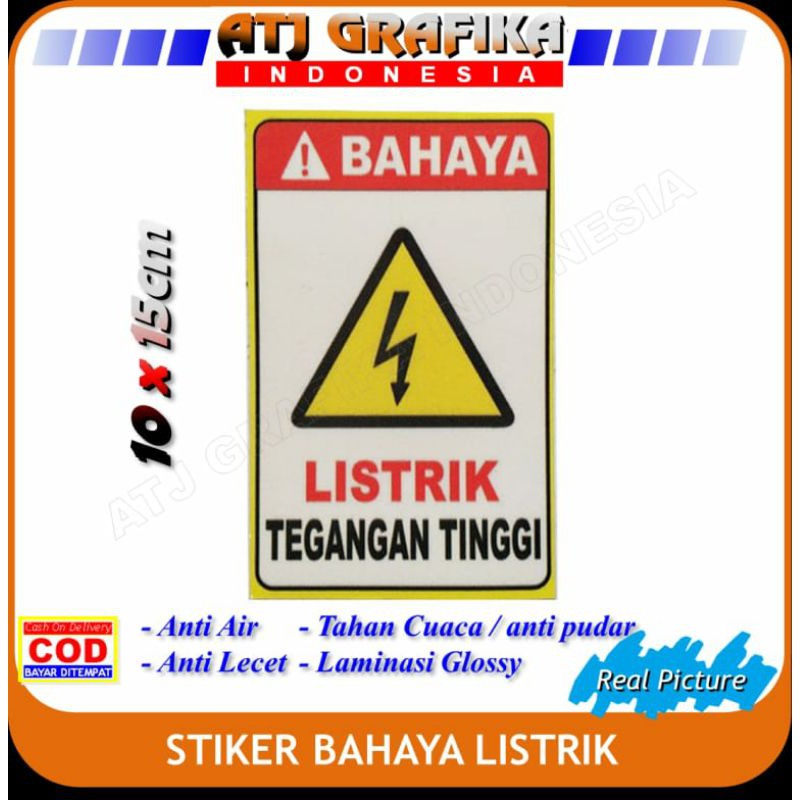 Jual Stiker awas bahaya sticker listrik tegangan tinggi | Shopee Indonesia