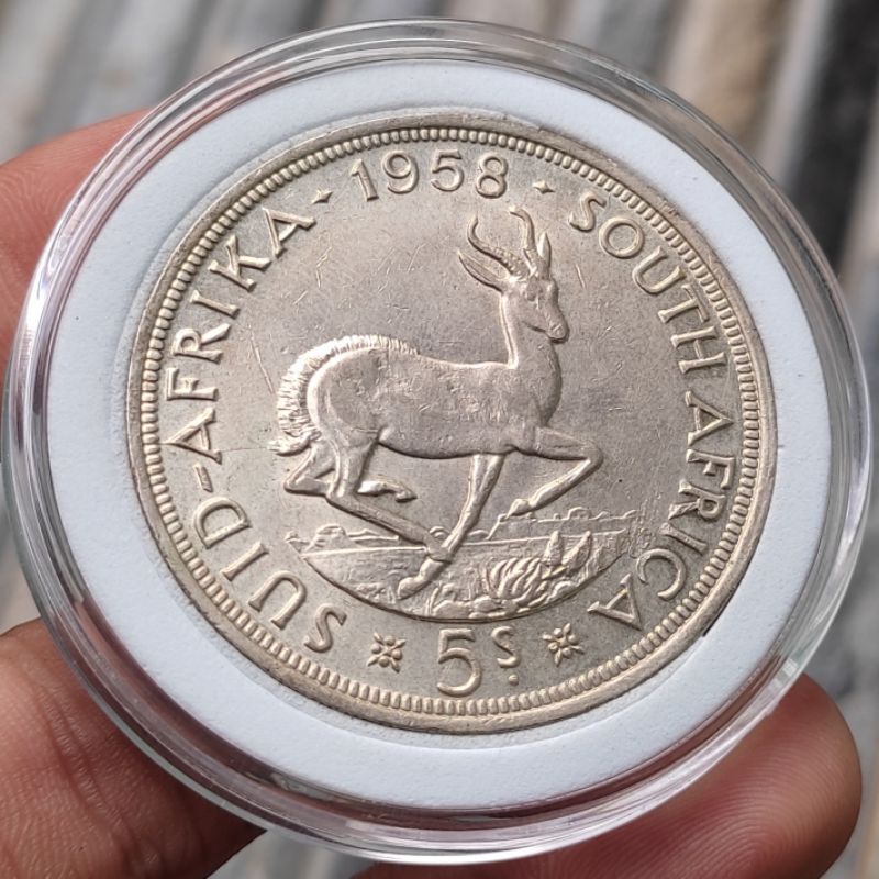 Jual Uang Koin Perak Kuno 5 Shillings Afrika Tahun 1958 Silver Coin ...
