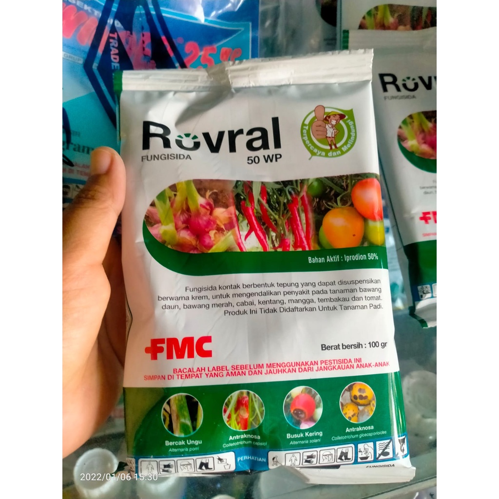 Jual ROVRAL 50 WP 100 GRAM FUNGISIDA bercak daun busuk daun antraknose ...