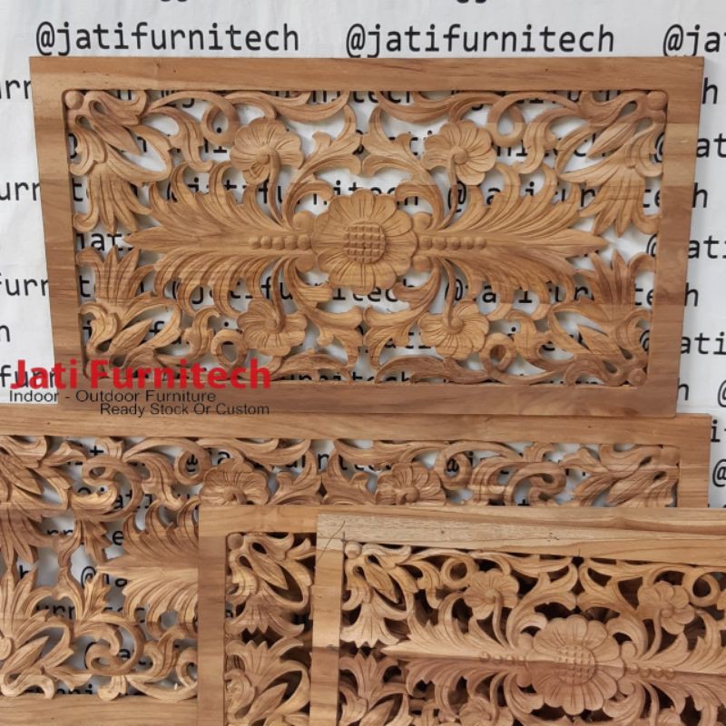 Jual ukiran kayu jati // hiasan dinding kepingan loster berbagai ukuran ...