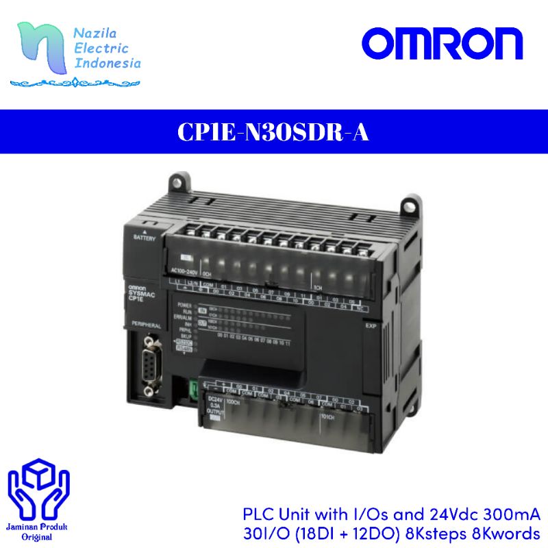 Jual Omron PLC CP1E-N30SDR-A / CP1EN30SDRA / N30SDRA Original | Shopee ...