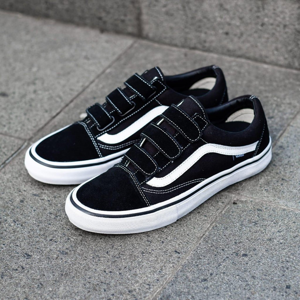 VANS OLD SKOOL VELCRO PRO BLACK WHITE ORIGINAL BNIB | Shopee Indonesia